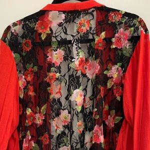 SWAK | Tops | Swak Longsleeve Cardigan W Lace Panels | Poshmark